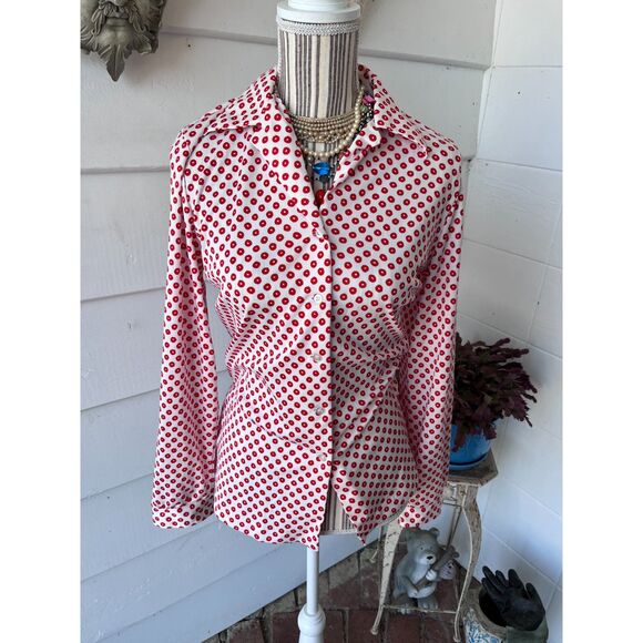 Koret | Tops | Vintage 97s Koret Of California Red And White Blouse ...